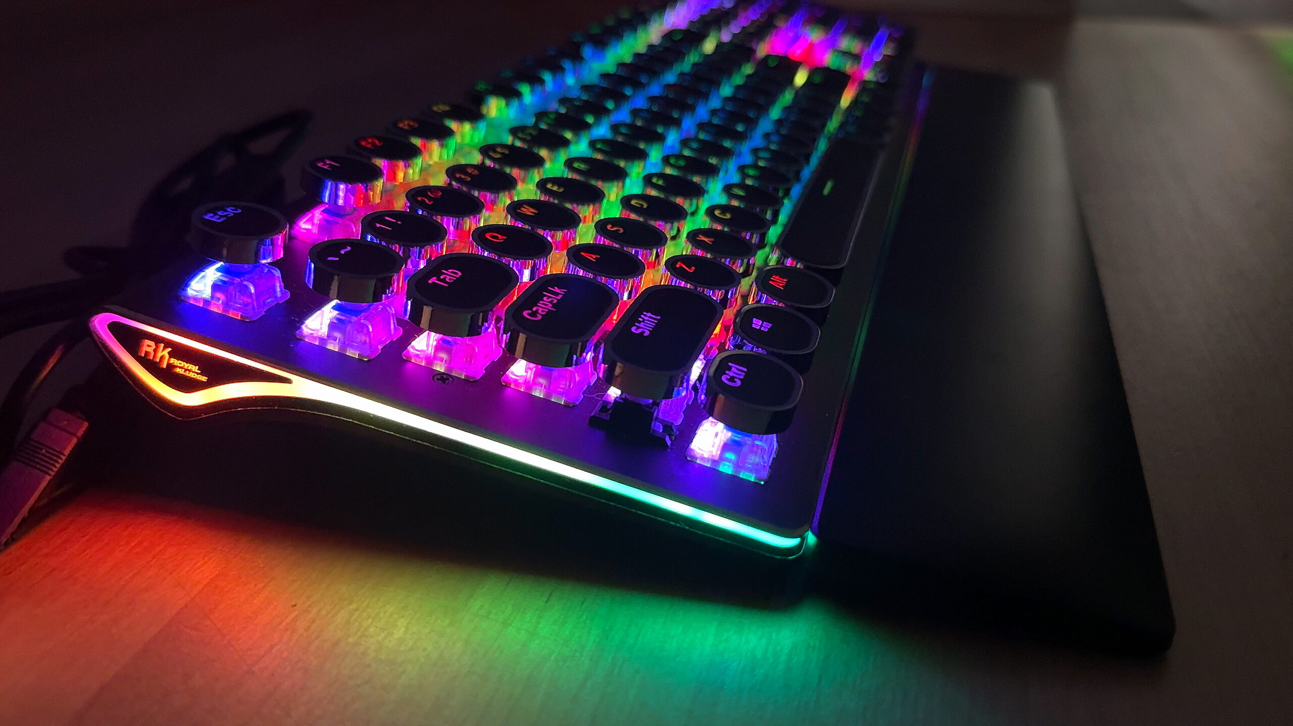 RK ROYAL KLUDGE S108 Typewriter Keyboard Retro Wired Mechanical Gaming ...